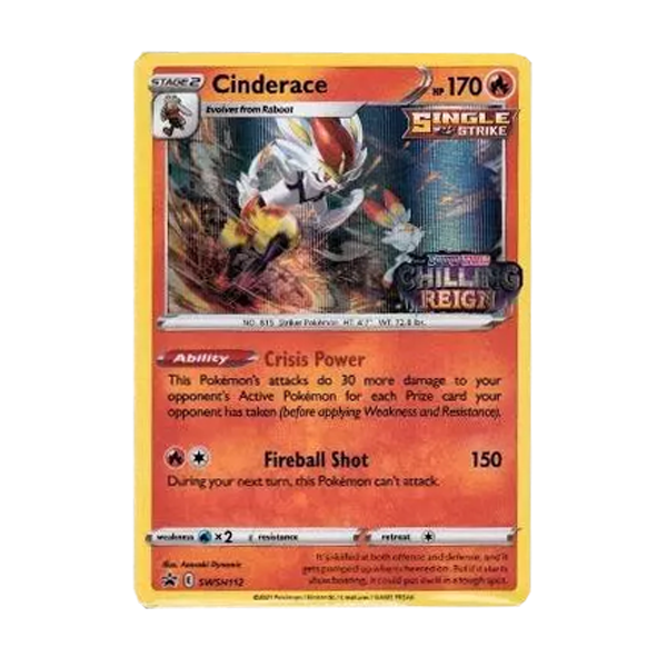 Pokemon Cinderace SWSH112 Sealed Build And Battle Stamped Chilling Rei ...